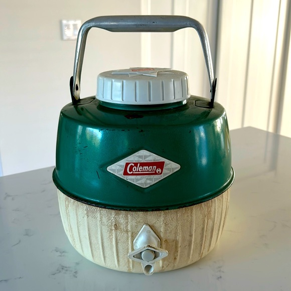 Coleman | Other | Vintage Coleman Gallon Green White Visit Water Cooler ...